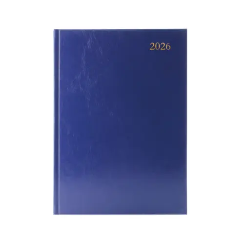 5 Star 2026 A4 Hardback Diary 2 Pages for Each Day Navy KF2A5BU26 ...